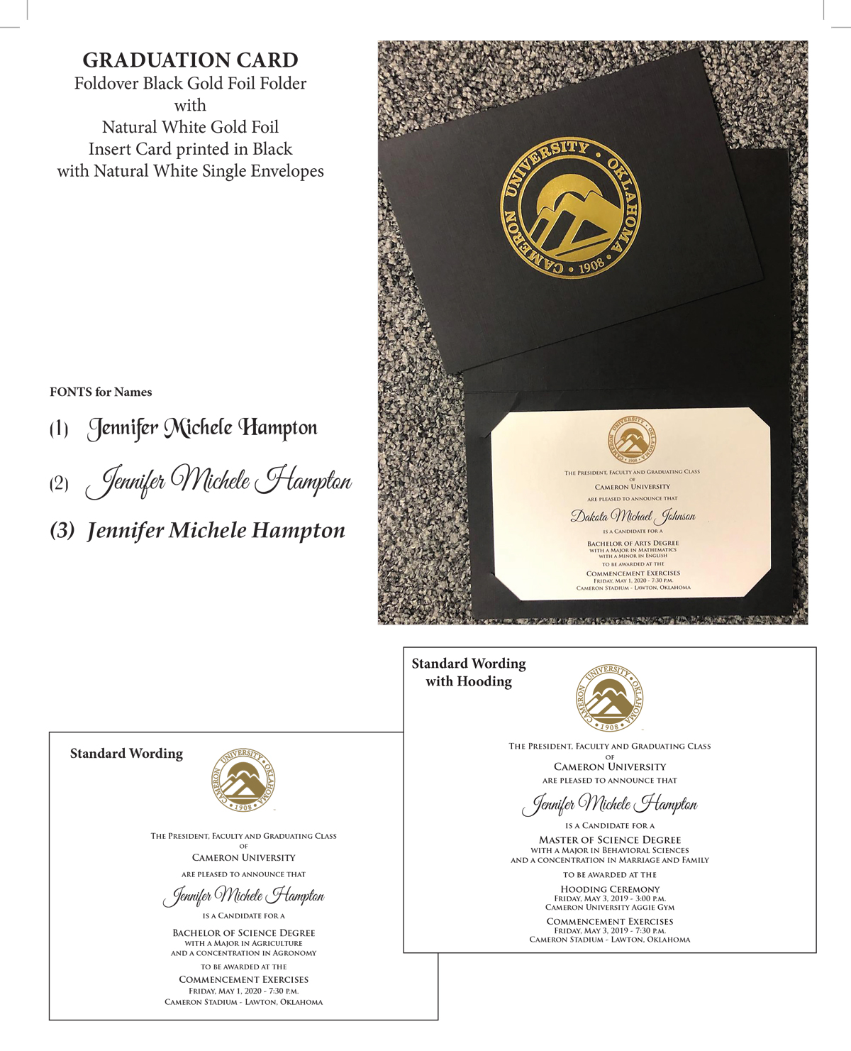 Gold Foil Black Folder - Printing Services | Cameron University